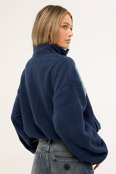 Rusty Two Tides Zip Through Sherpa Fleece Atlantic Blue – Universal Store